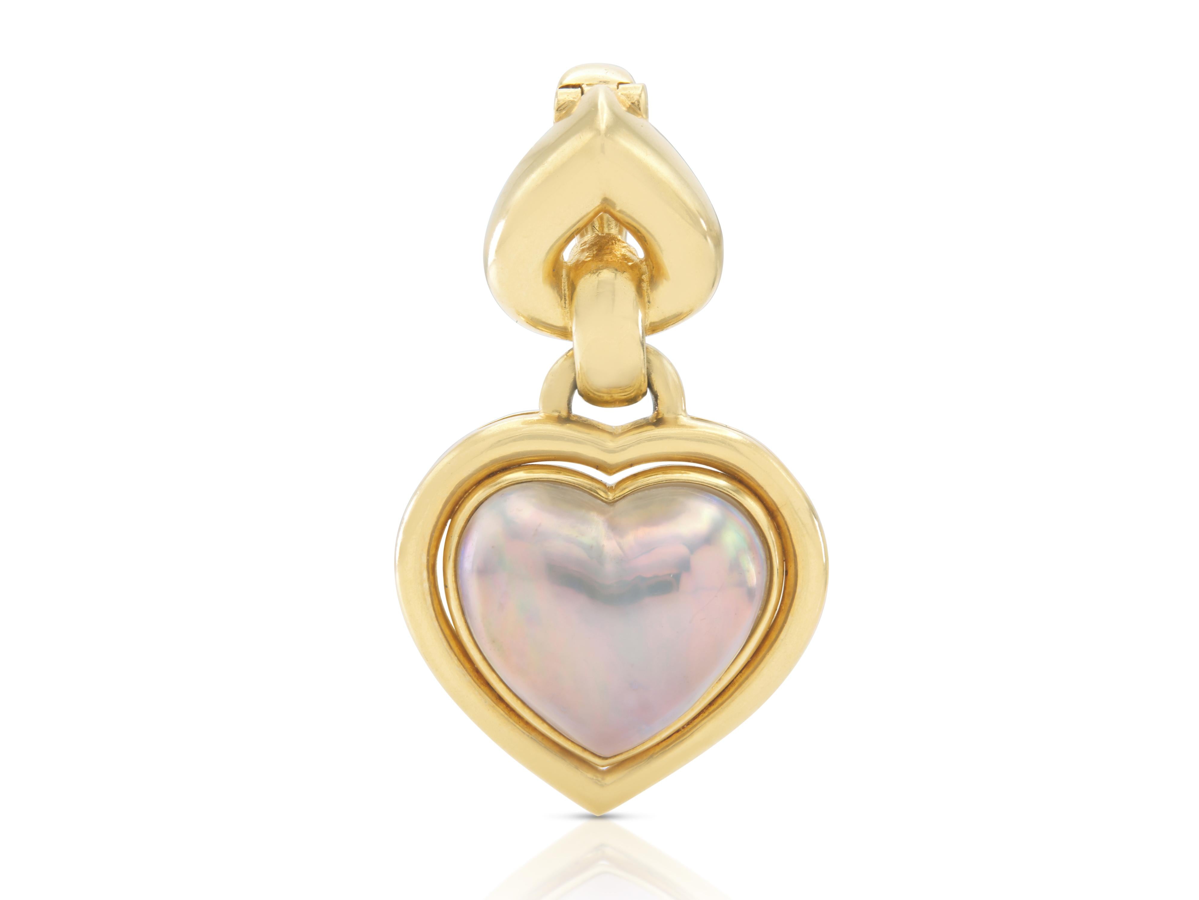 Vintage 1980s Purple Heart Mabe Pearl Pendant – Eric Originals ...